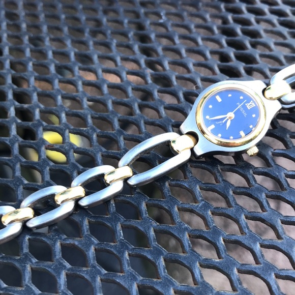 Fossil | Accessories | Fossil Blue Face Watch With Silver And Gold Tone ...
